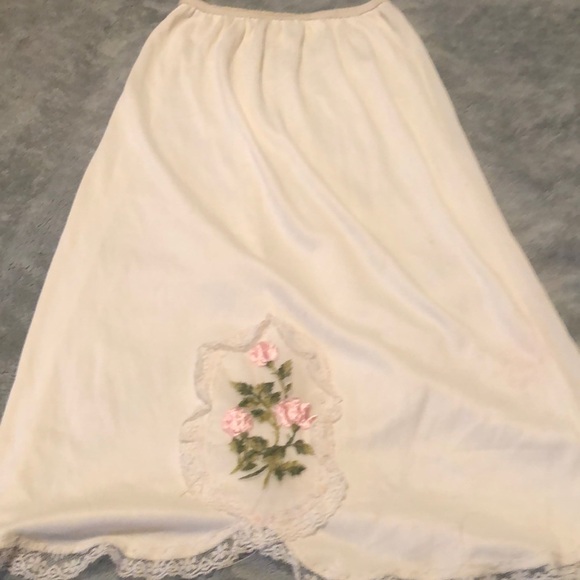 Intimates & Sleepwear | Vintage Half Slip With Lace Detail At Hem And ...